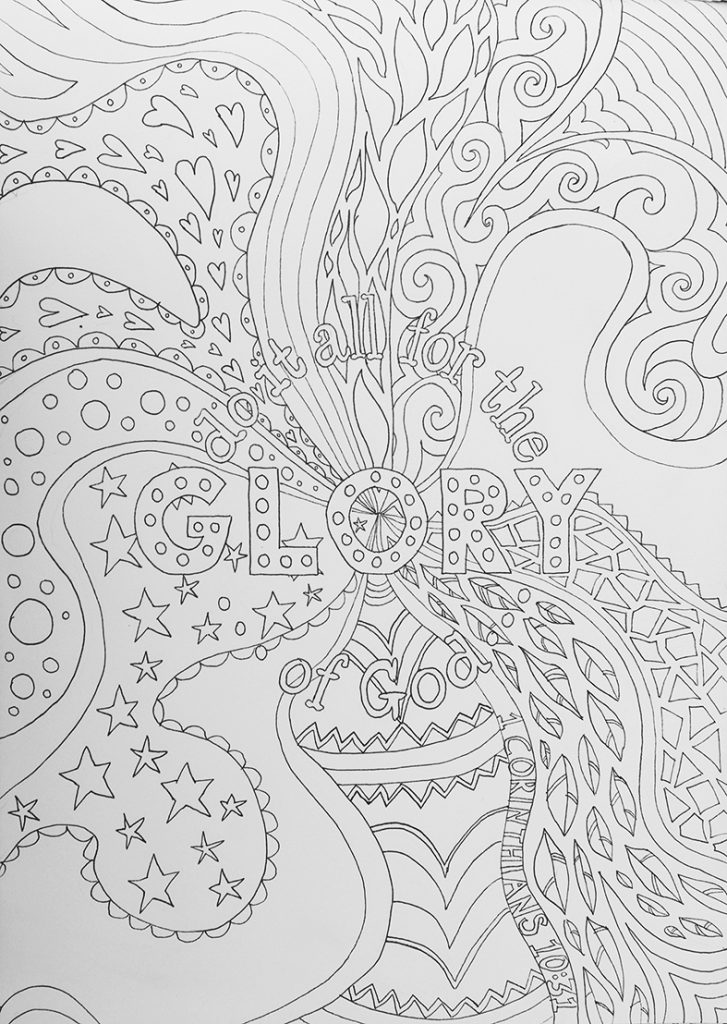 Colouring Sheet / For the Glory of God - Apples of Gold